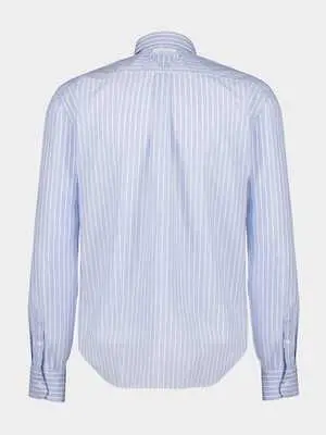 Prada Sky And White Striped Cotton Shirt