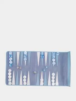 Hector Saxe Paris Victor Sky Travel Backgammon Set - Blue