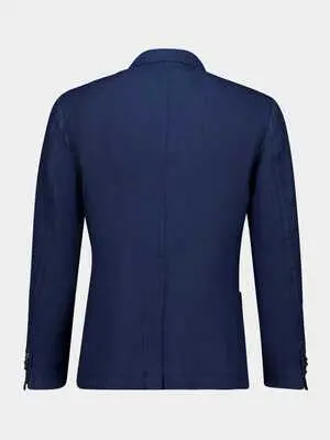 120% Lino Navy Linen Blazer