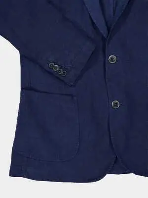 120% Lino Navy Linen Blazer