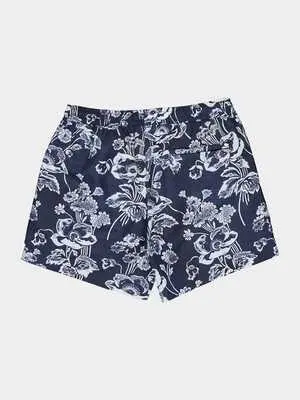 Commas Peony Print Swim Shorts - Blue