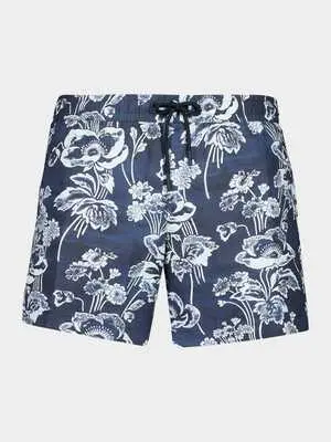 Commas Peony Print Swim Shorts - Blue