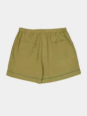 BAZISZT Floral Embroidered Cotton Shorts