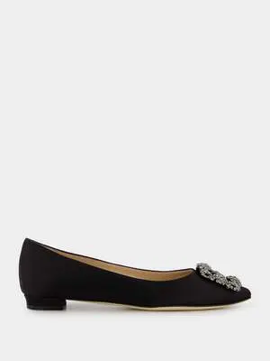 Manolo Blahnik Hangisiflat Ballerinas - Black