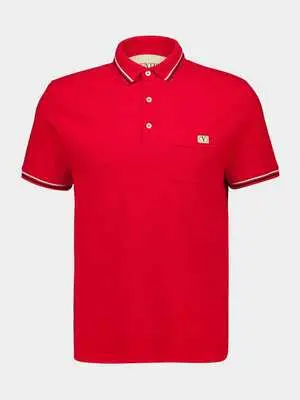 Valentino Garavani Piqué Polo With Vlogo Patch