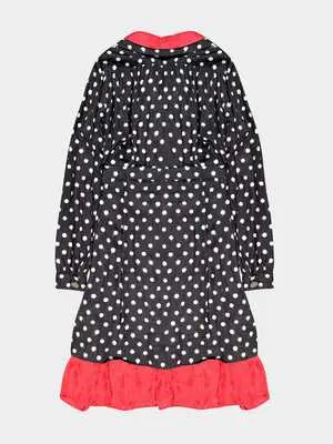 Balenciaga Spray Dots Reversible Coat Dress - Black