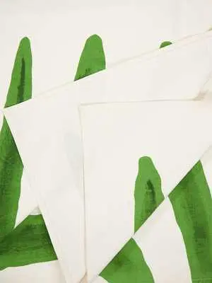 LES-OTTOMANS Leaf Cotton Tablecloth - Cream