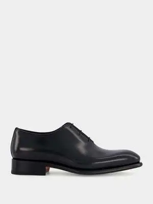 Santoni Polished Leather Oxford Shoes - Black
