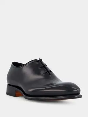 Santoni Polished Leather Oxford Shoes - Black