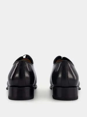 Santoni Polished Leather Oxford Shoes - Black