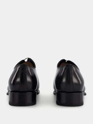 Santoni Polished Leather Oxford Shoes - Black