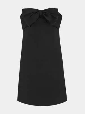 Saint Laurent Bustier Crepe Satin Mini Dress - Black
