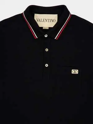Valentino Garavani Piqué Polo Shirt With Vlogo Patch