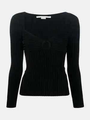 Stella McCartney Ribbed Jumper With Cut-out Detailing - Black