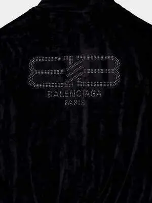 Balenciaga Bb Paris Strass Fitted Zip-up Hoodie