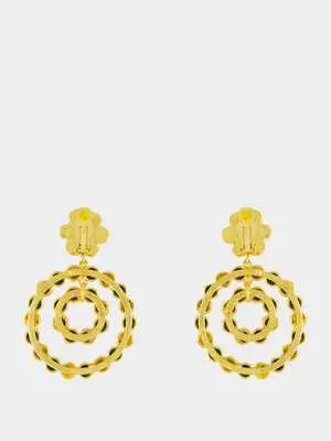Sylvia Toledano Happy Flower Earrings With Black Onyx - Gold