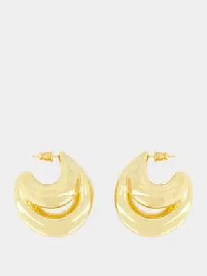 PANCONESI Double Blow Up Earrings - Gold