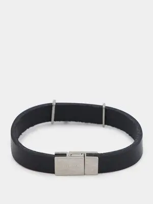 Saint Laurent Cassandre Leather Bracelet