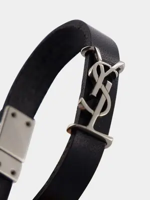 Saint Laurent Cassandre Leather Bracelet