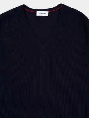 FERRAGAMO V-neck Fine Knit Sweater
