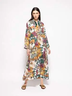 PAULA Vera Ocotillo Print Linen Maxi Dress