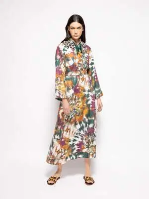 PAULA Vera Ocotillo Print Linen Maxi Dress