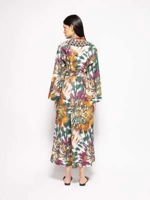PAULA Vera Ocotillo Print Linen Maxi Dress