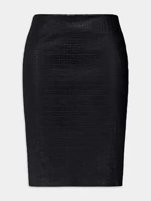Givenchy 4g Embossed Leather Midi Skirt - Black