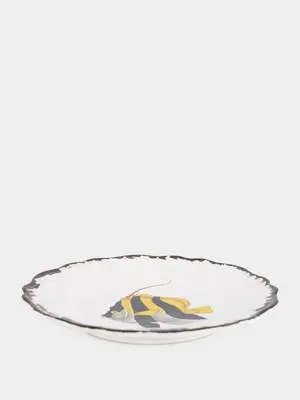 LES-OTTOMANS La Menagerie D'ete Fish Dinner Plate - Black