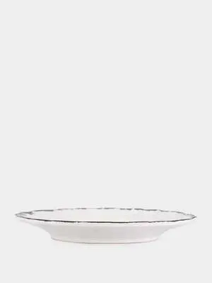 LES-OTTOMANS La Menagerie D'ete Fish Dinner Plate - Black