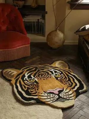 DOING GOODS Large Rajah Tiger Head Rug - Black