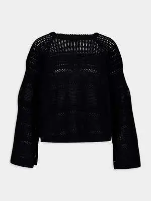 Stella McCartney Crochet-knit Blouse - Black