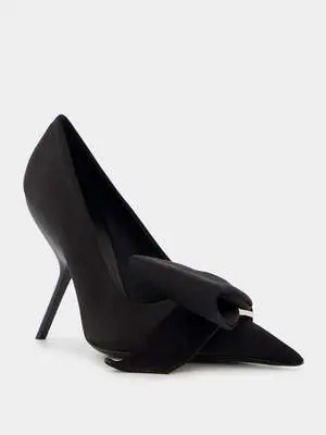 FERRAGAMO Erica Bow-detailed Satin Pumps