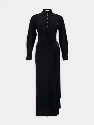 Rabanne Ruched Midi Wrap Dress