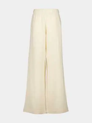 Moncler Cotton Fleece Wide-leg Track Pants - Cream