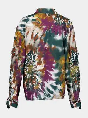 PAULA Ocotillo Printed Hand-beaded Embellished Linen Overshirt - Cream