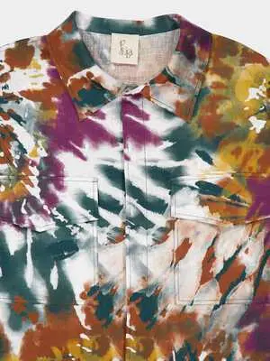 PAULA Ocotillo Printed Hand-beaded Embellished Linen Overshirt - Cream