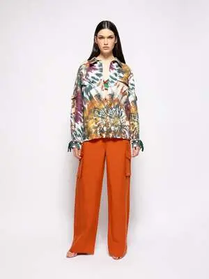 PAULA Ocotillo Printed Hand-beaded Embellished Linen Overshirt - Cream