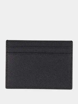 Saint Laurent Logo Plaque Leather Card Holder