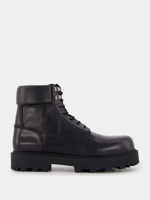 Givenchy Show Logo-debossed Leather Boots - Black