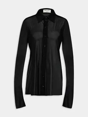 Saint Laurent Semi-sheer Crepe Jersey Shirt
