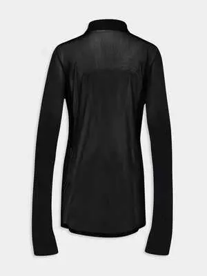 Saint Laurent Semi-sheer Crepe Jersey Shirt