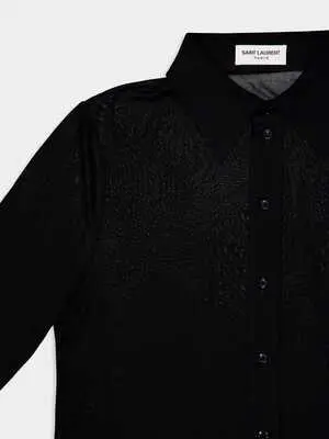 Saint Laurent Semi-sheer Crepe Jersey Shirt