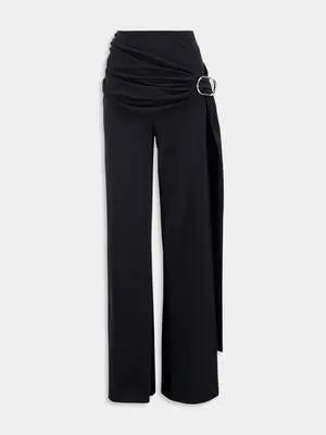 Rabanne Wraparound Palazzo Trousers - Black