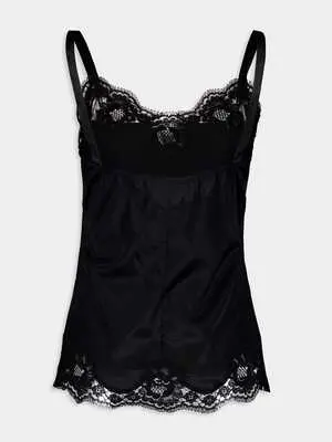 Dolce & Gabbana Lace-trim Silk Top - Black