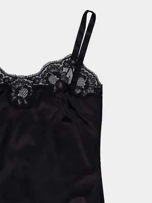 Dolce & Gabbana Lace-trim Silk Top - Black