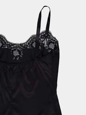Dolce & Gabbana Lace-trim Silk Top - Black
