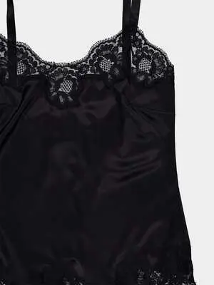 Dolce & Gabbana Lace-trim Silk Top - Black
