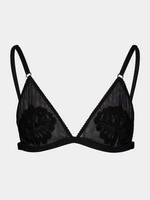 Dolce & Gabbana Tulle And Lace Triangle Bra - Black