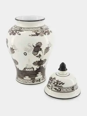 GINORI 1735 Oriente Italiano Albus Potiche Vase - Black